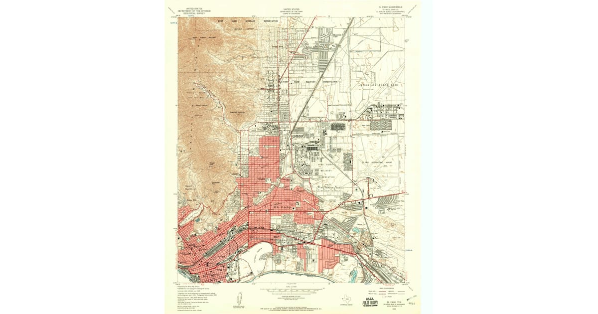 1955 Map of El Paso, TX — High-Res | Pastmaps