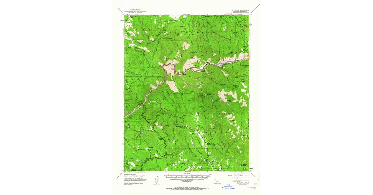 1947 Map of El Portal, CA — High-Res, 1964 Print | Pastmaps