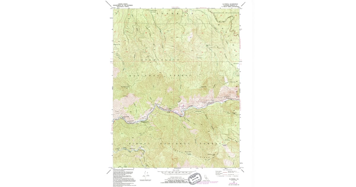 1992 Map of El Portal, CA — High-Res | Pastmaps