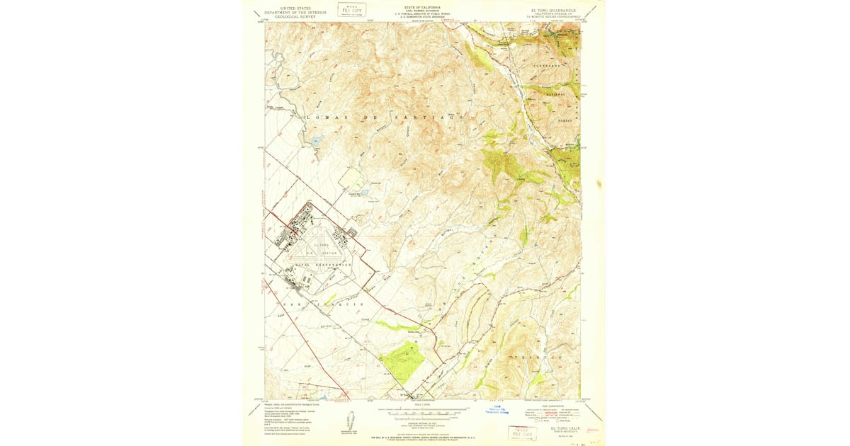 1950 Map of El Toro, Orange County, CA — High-Res | Pastmaps