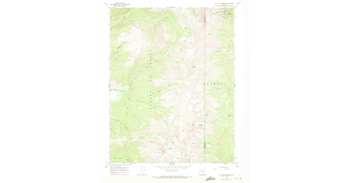 1967 Map of El Valle Creek, Costilla County, CO — High-Res | Pastmaps