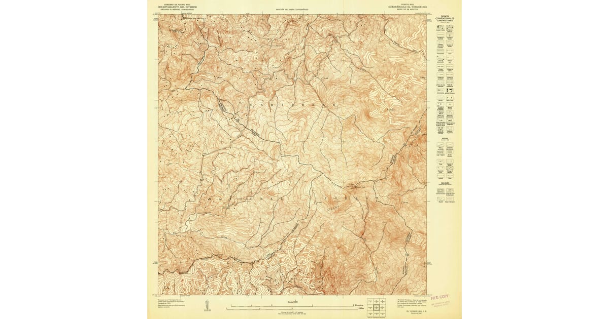 1947 Map of El Yunque SO, Río Grande Municipio, PR — High-Res | Pastmaps