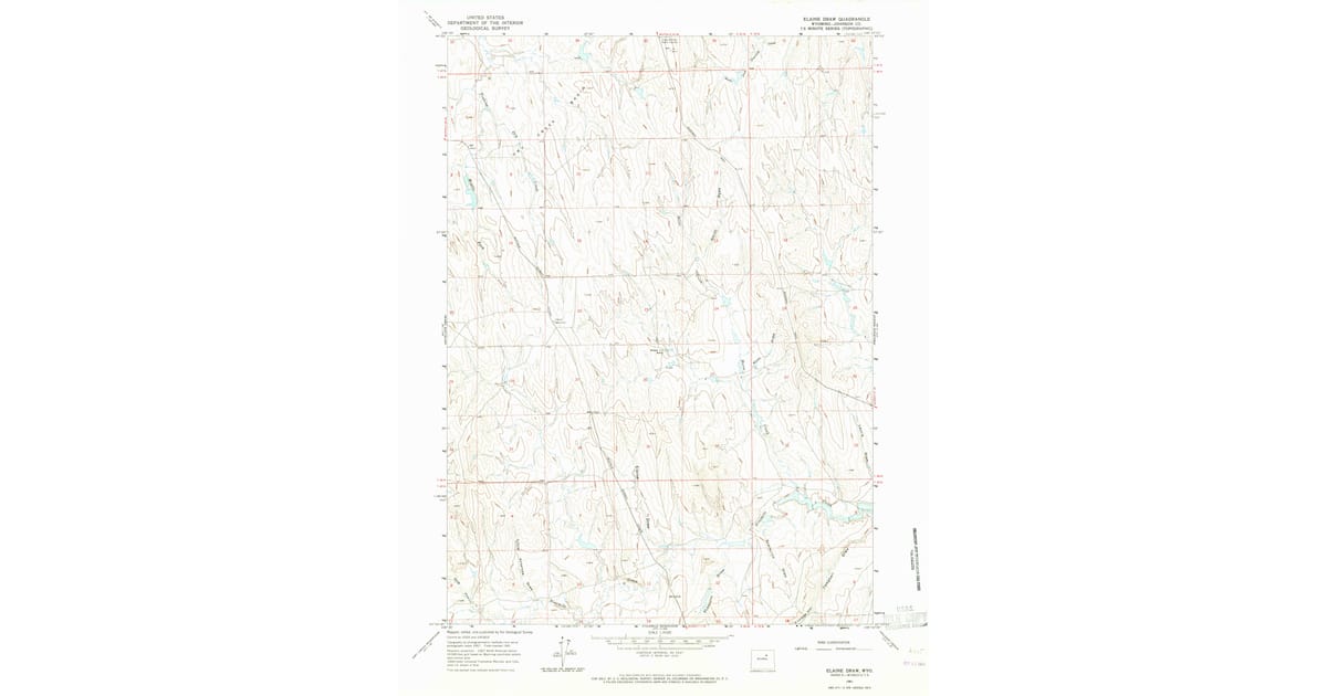 1961 Map of Elaine Draw, Johnson County, WY — High-Res | Pastmaps