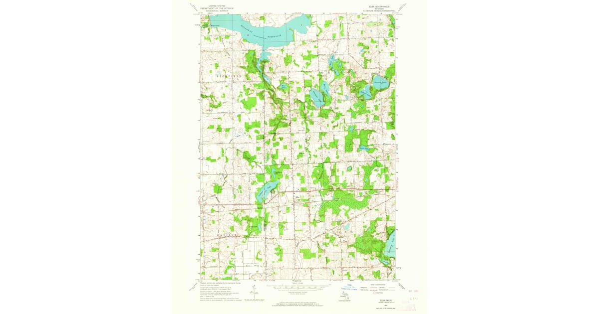 1963 Map of Elba, Lapeer County, MI — High-Res | Pastmaps