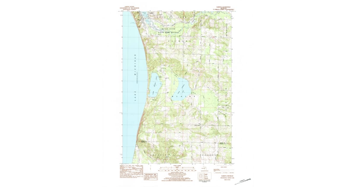 1983 Map of Elberta, MI — High-Res | Pastmaps