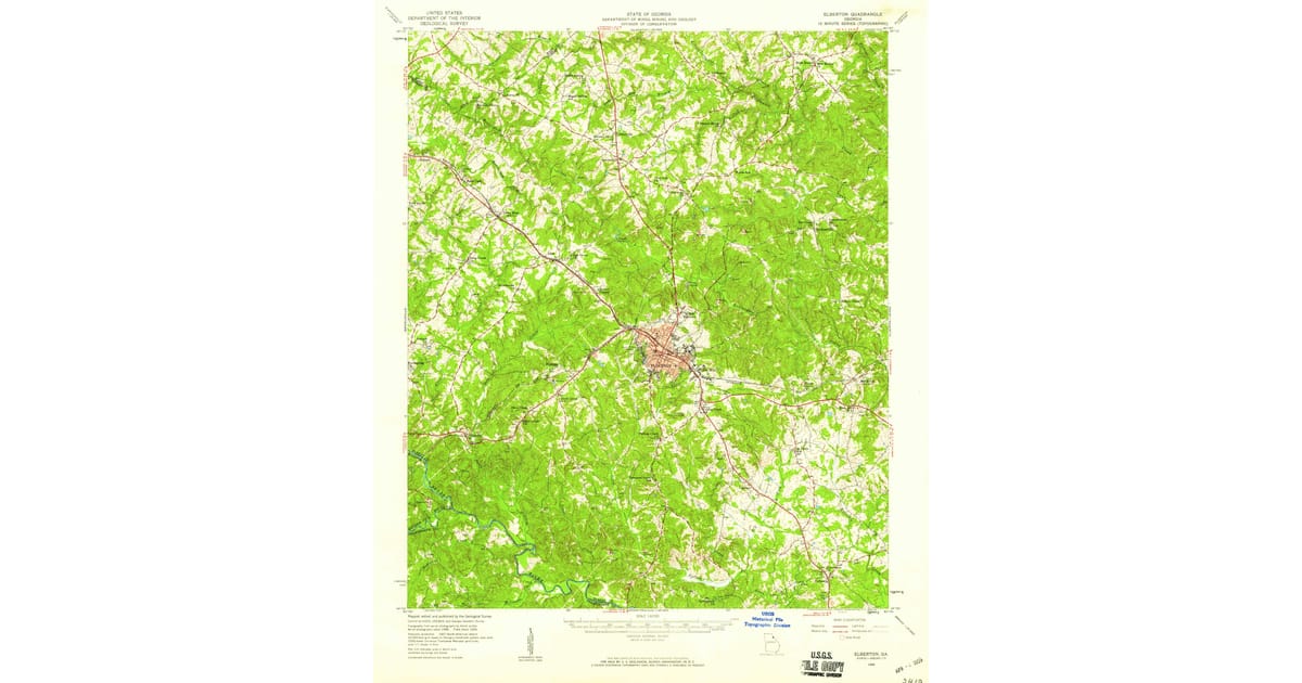 1958 Map of Elberton, GA — High-Res | Pastmaps