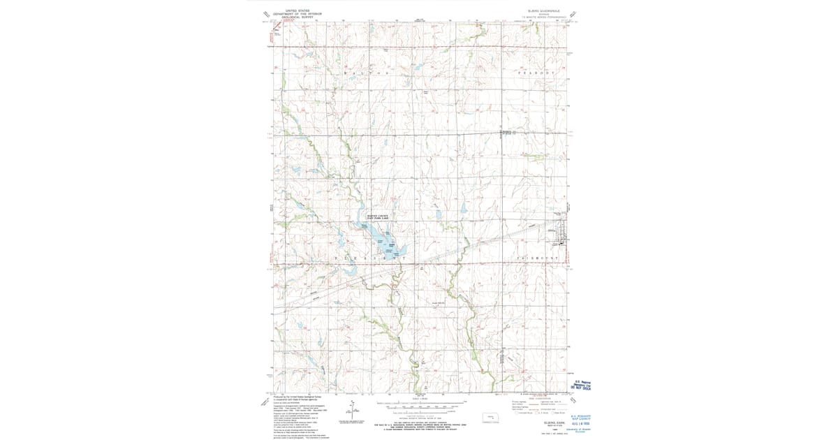 1989 Map of Elbing, KS — High-Res | Pastmaps