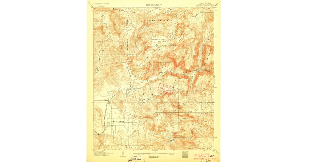 1903 Map of Elcajon, San Diego County, CA — High-Res | Pastmaps