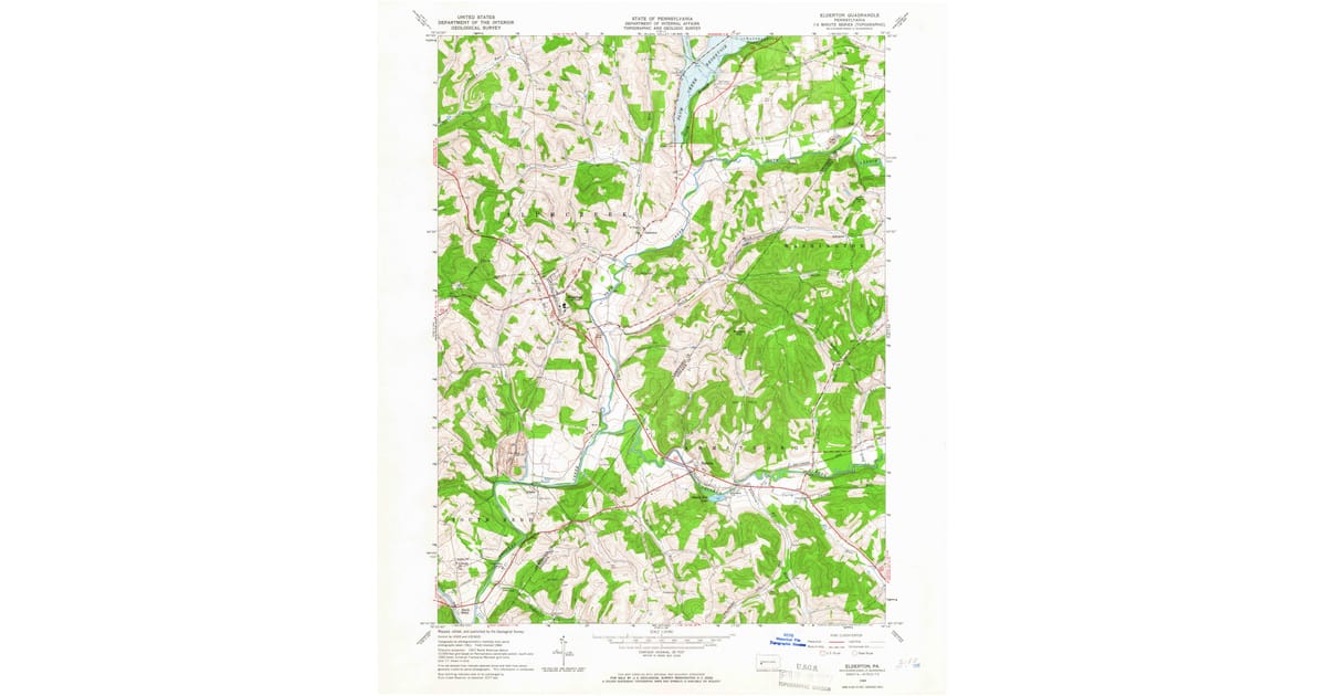 1964 Map of Elderton, PA — High-Res | Pastmaps