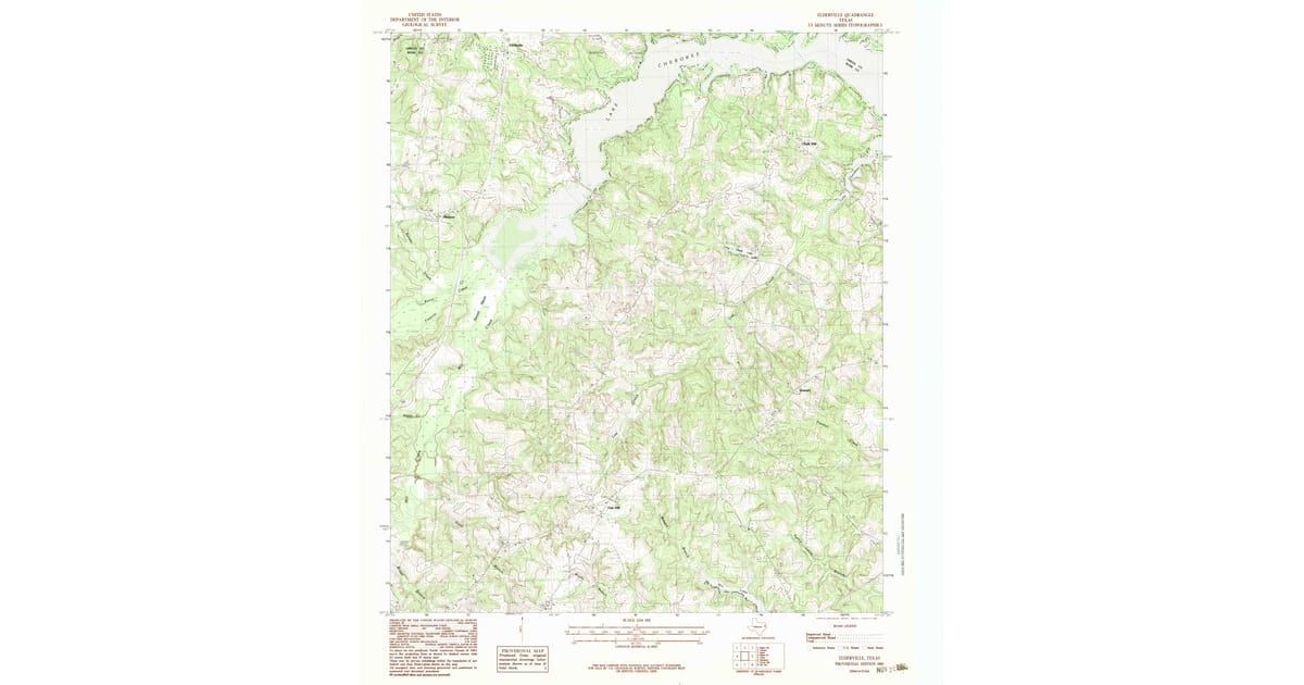 1983 Map of Elderville, Rusk County, TX — High-Res | Pastmaps