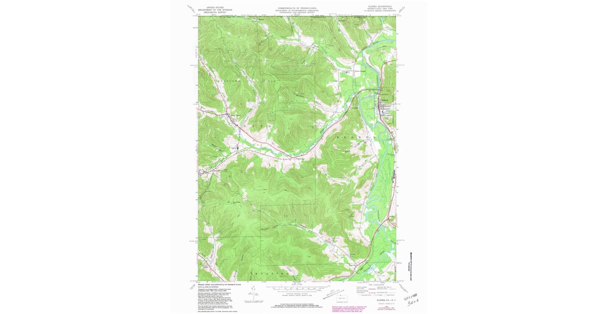 1969 Map of Eldred, PA — High-Res, 1981 Print | Pastmaps