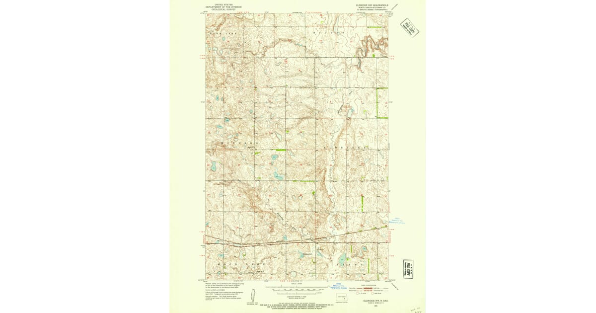 1951 Map of Eldridge NW, Stutsman County, ND — High-Res | Pastmaps
