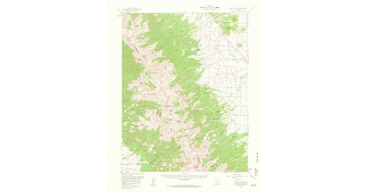 1959 Map of Electric Peak, Custer County, CO — High-Res | Pastmaps