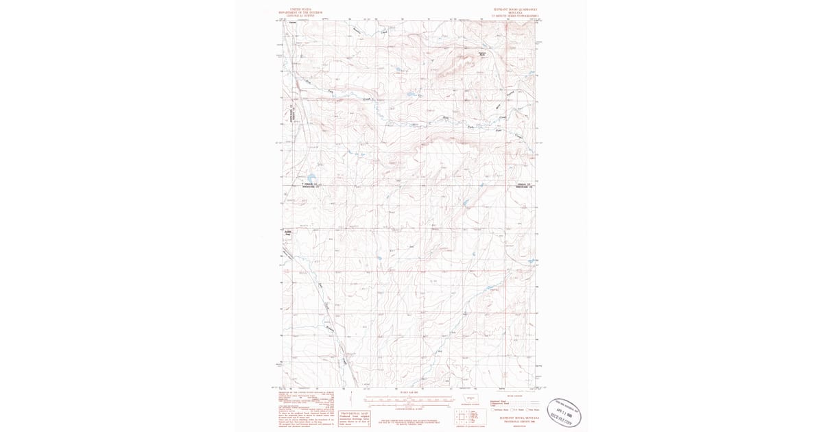 1986 Map of Elephant Rocks, Wheatland County, MT — High-Res | Pastmaps