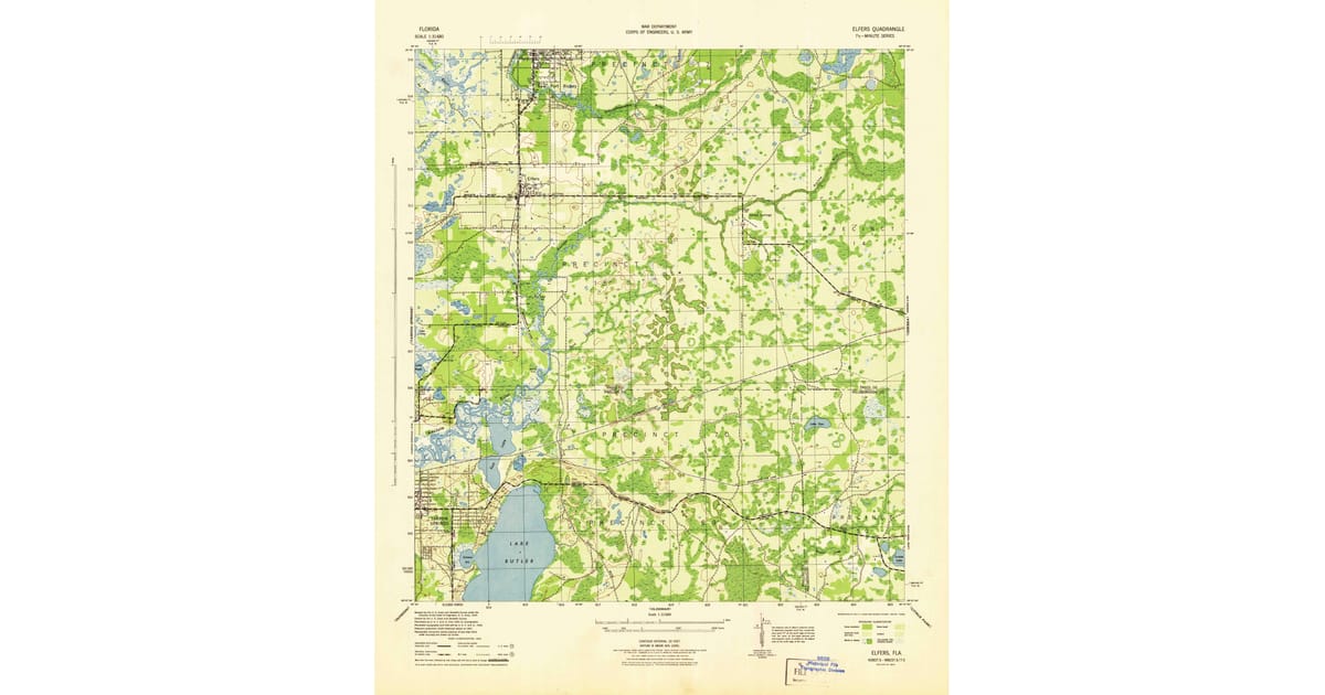 1944 Map of Elfers, FL — High-Res | Pastmaps