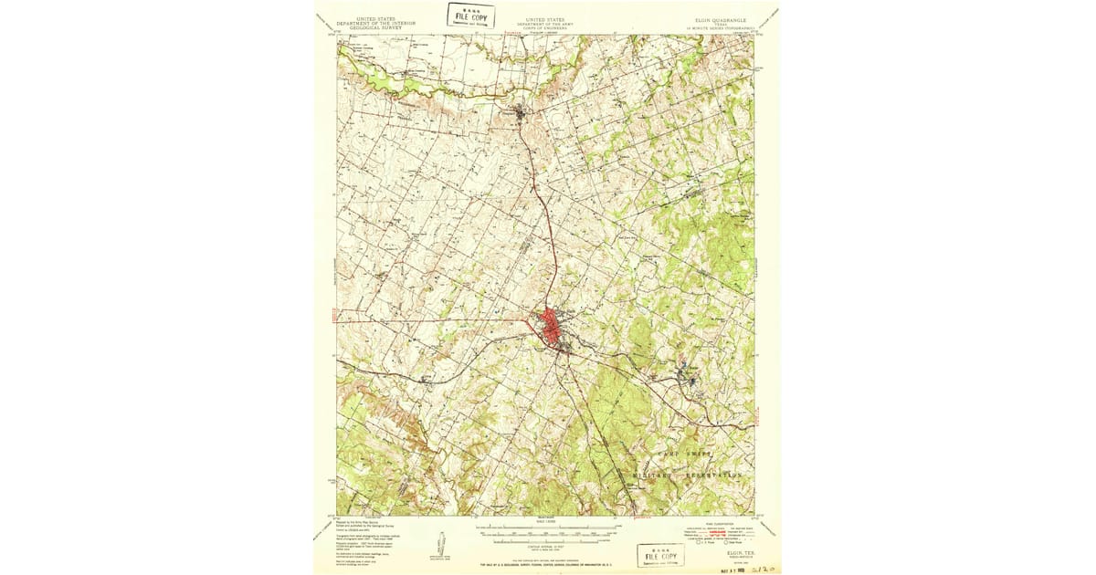 1950 Map of Elgin, TX — High-Res | Pastmaps