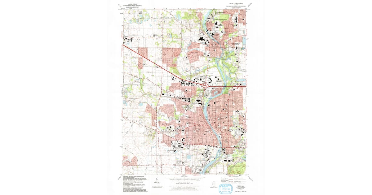 1992 Map of Elgin, IL — High-Res | Pastmaps