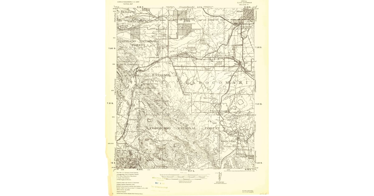 1940s Maps of Santa Cruz County, AZ | Pastmaps