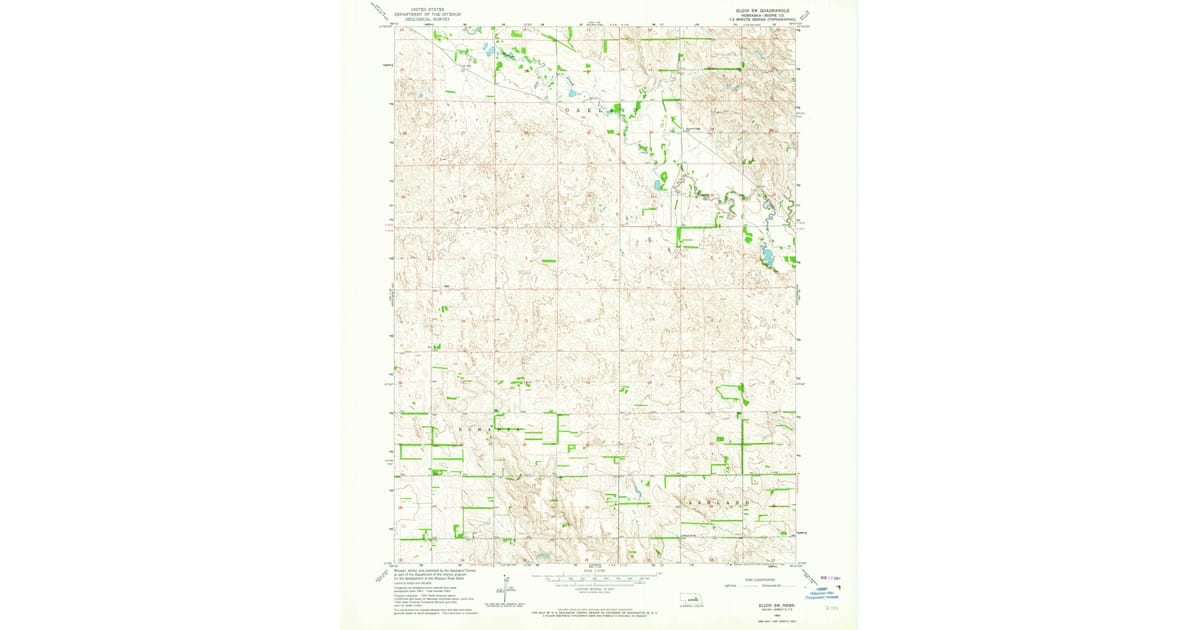 1963 Map of Elgin SW, Boone County, NE — High-Res | Pastmaps