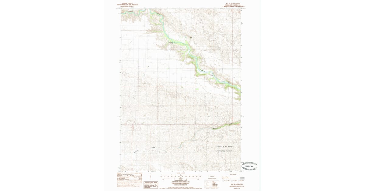 1985 Map of Eli SE, Cherry County, NE — High-Res | Pastmaps