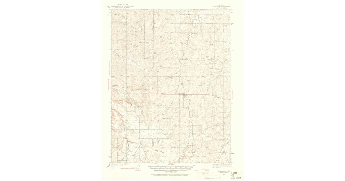1939 Map of Elizabeth, CO — High-Res, 1958 Print #2 | Pastmaps