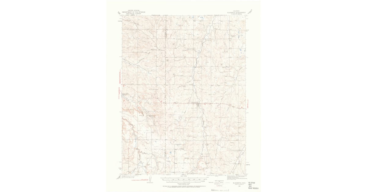 1939 Map of Elizabeth, CO — High-Res, 1963 Print | Pastmaps