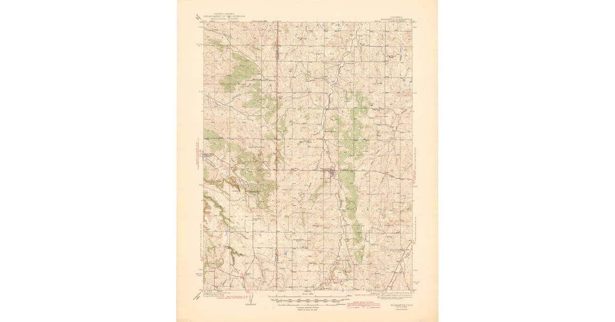 1945 Map of Elizabeth, CO — High-Res, 1945 Print #2 | Pastmaps