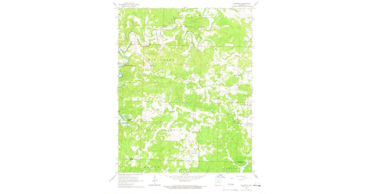 1966 Map of Elizabeth, Fulton County, AR — High-Res | Pastmaps