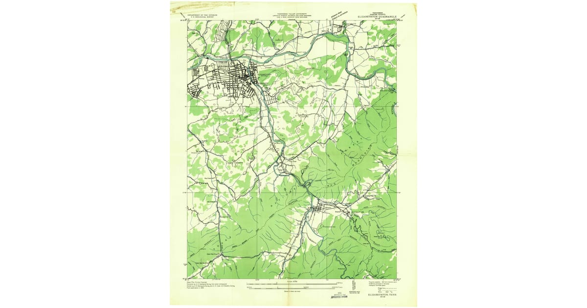 1935 Map of Elizabethton, TN — High-Res | Pastmaps