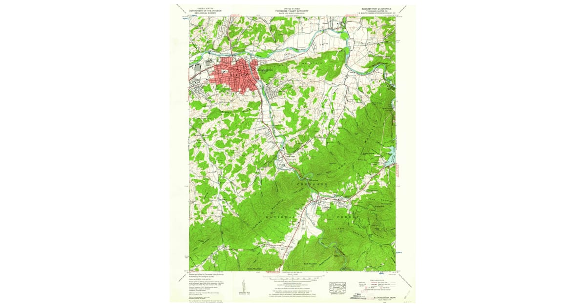 1959 Map of Elizabethton, TN — High-Res | Pastmaps