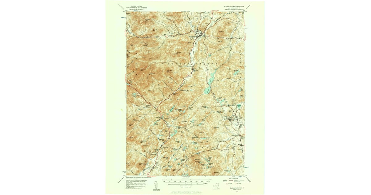 1955 Map of Elizabethtown, Essex County, NY — High-Res | Pastmaps
