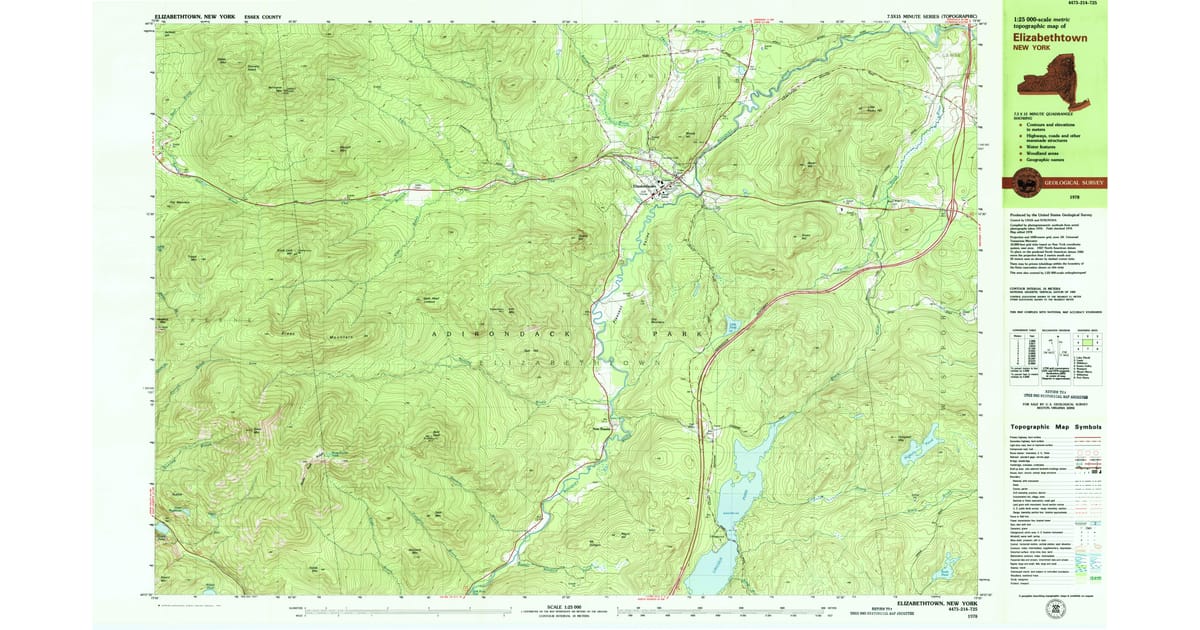1978 Map of Elizabethtown, Essex County, NY — High-Res | Pastmaps