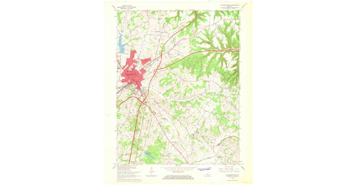 1967 Map of Elizabethtown, KY — High-Res | Pastmaps