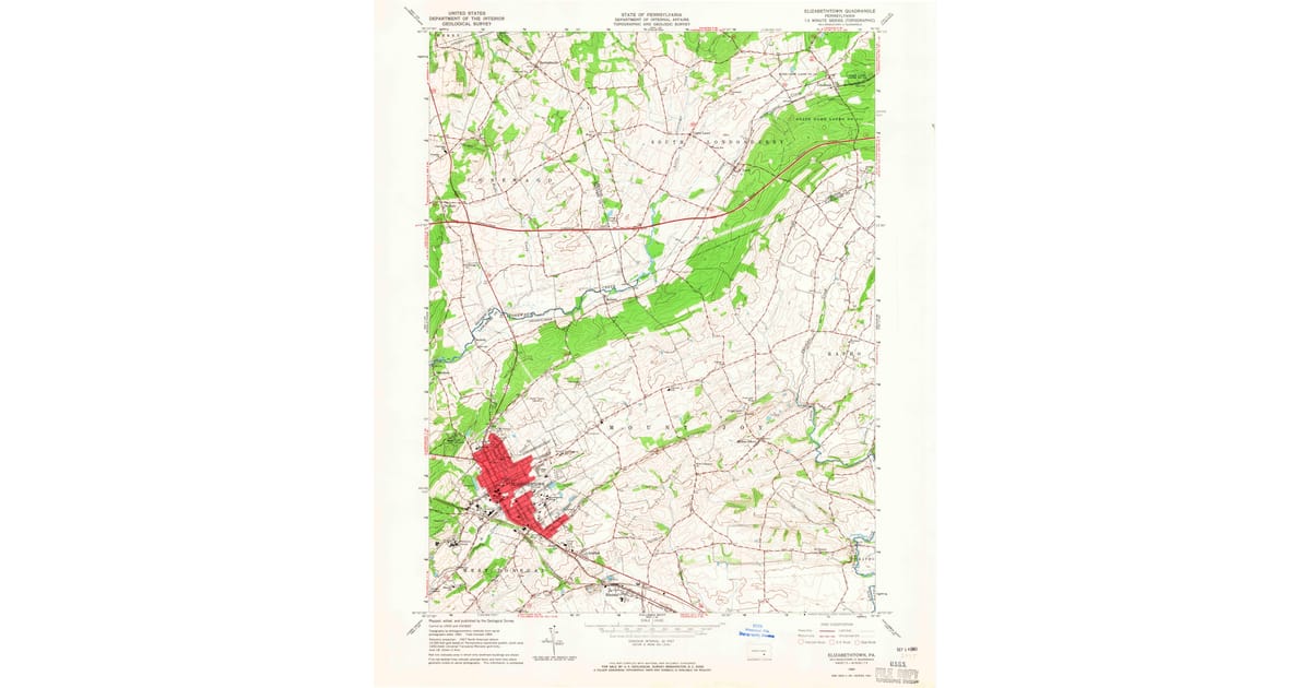 1964 Map of Elizabethtown, PA — High-Res | Pastmaps