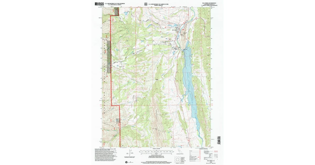 1996 Map of Elk Creek, CA — High-Res | Pastmaps