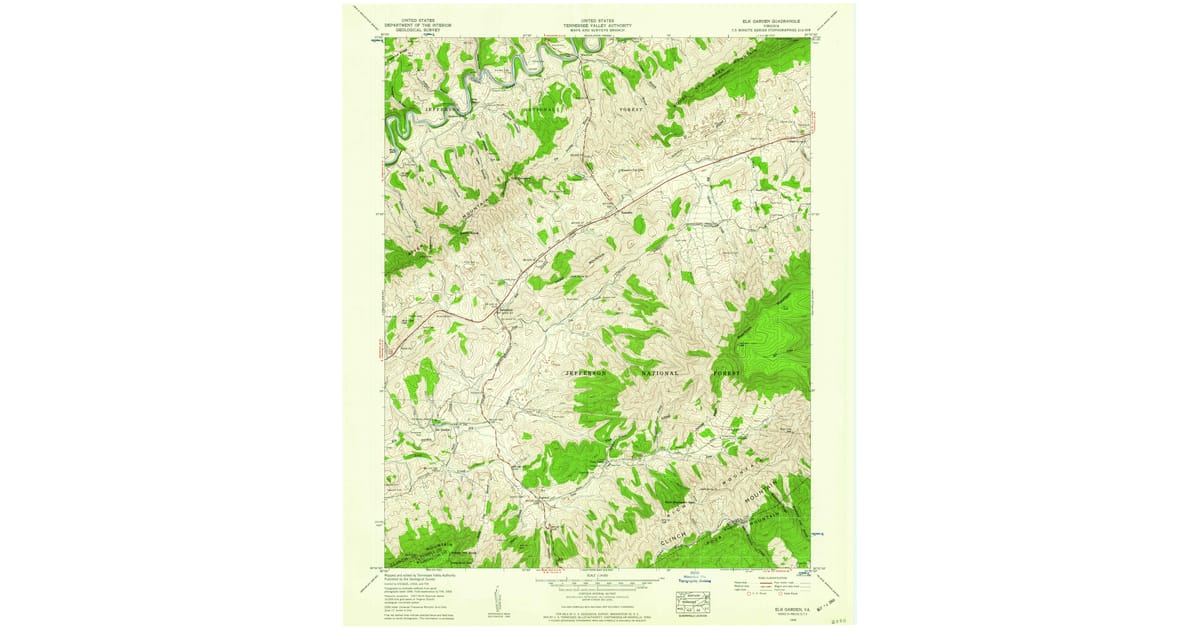 1958 Map of Elk Garden, Russell County, VA — High-Res | Pastmaps