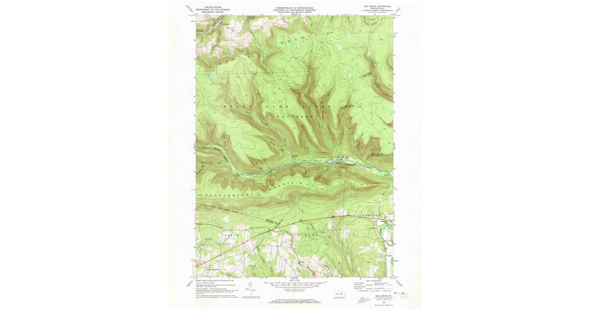 1969 Map of Elk Grove, Sullivan County, PA — High-Res | Pastmaps