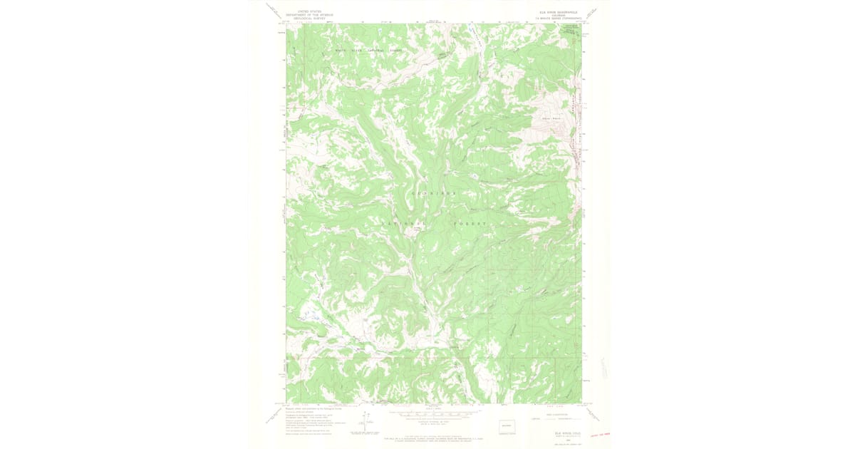 1963 Map of Elk Knob, Gunnison County, CO — High-Res | Pastmaps