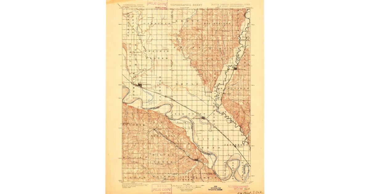 1901 Map of Elk Point, SD — High-Res | Pastmaps
