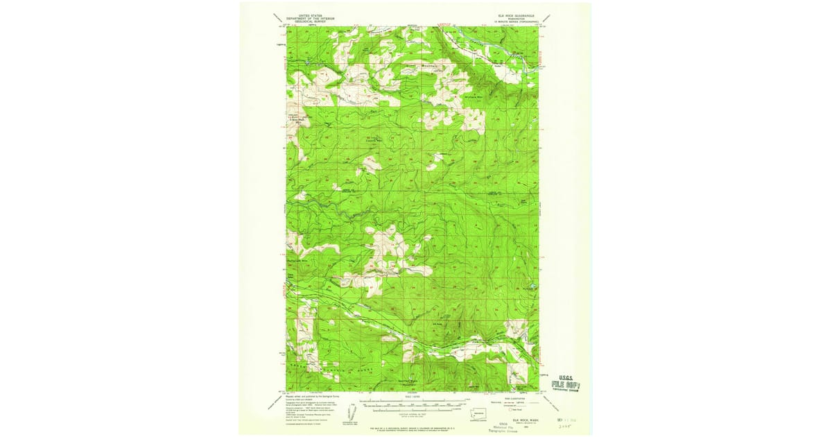 1953 Map of Elk Rock, Cowlitz County, WA — High-Res | Pastmaps