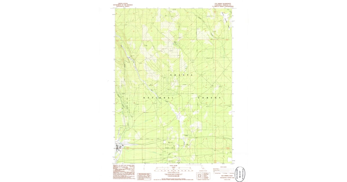 1986 Map of Elk Spring, Siskiyou County, CA — High-Res | Pastmaps