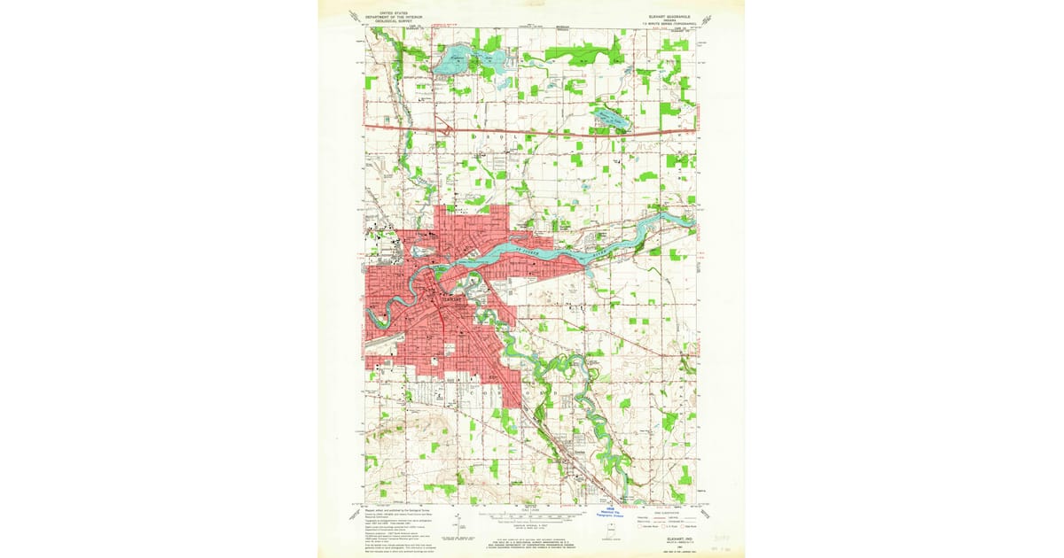 1961 Map of Elkhart, IN — High-Res | Pastmaps