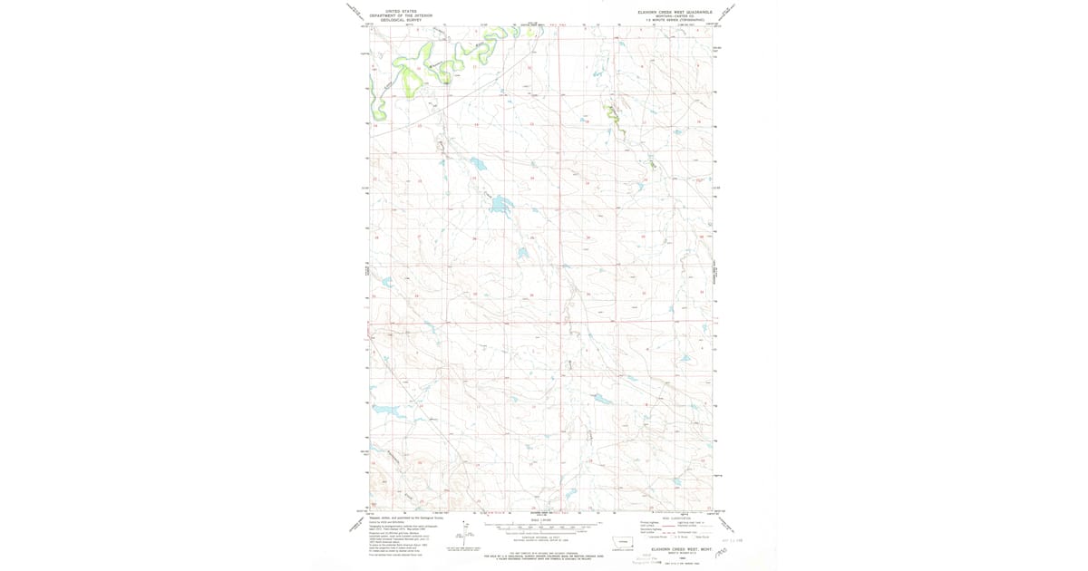 1980 Map of Elkhorn Creek West, Carter County, MT — High-Res | Pastmaps