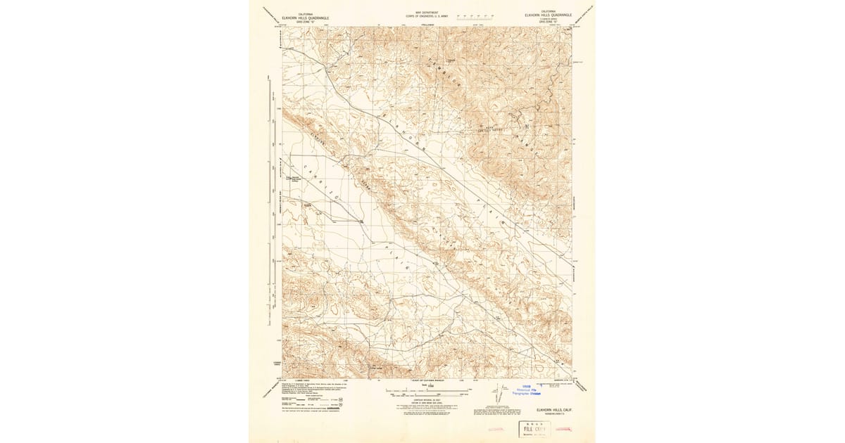 1944 Map of Elkhorn Hills, San Luis Obispo County, CA — High-Res | Pastmaps