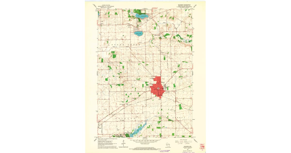 1960 Map of Elkhorn, WI — High-Res | Pastmaps