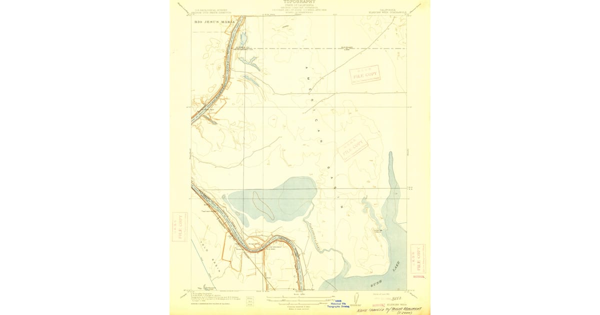 1915 Map of Elkhorn Weir, Sacramento County, CA — High-Res | Pastmaps
