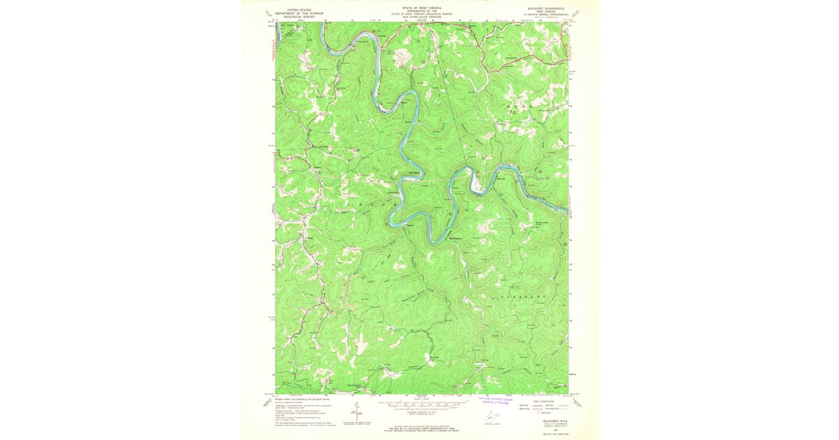 1967 Map of Elkhurst, Clay County, WV — High-Res | Pastmaps