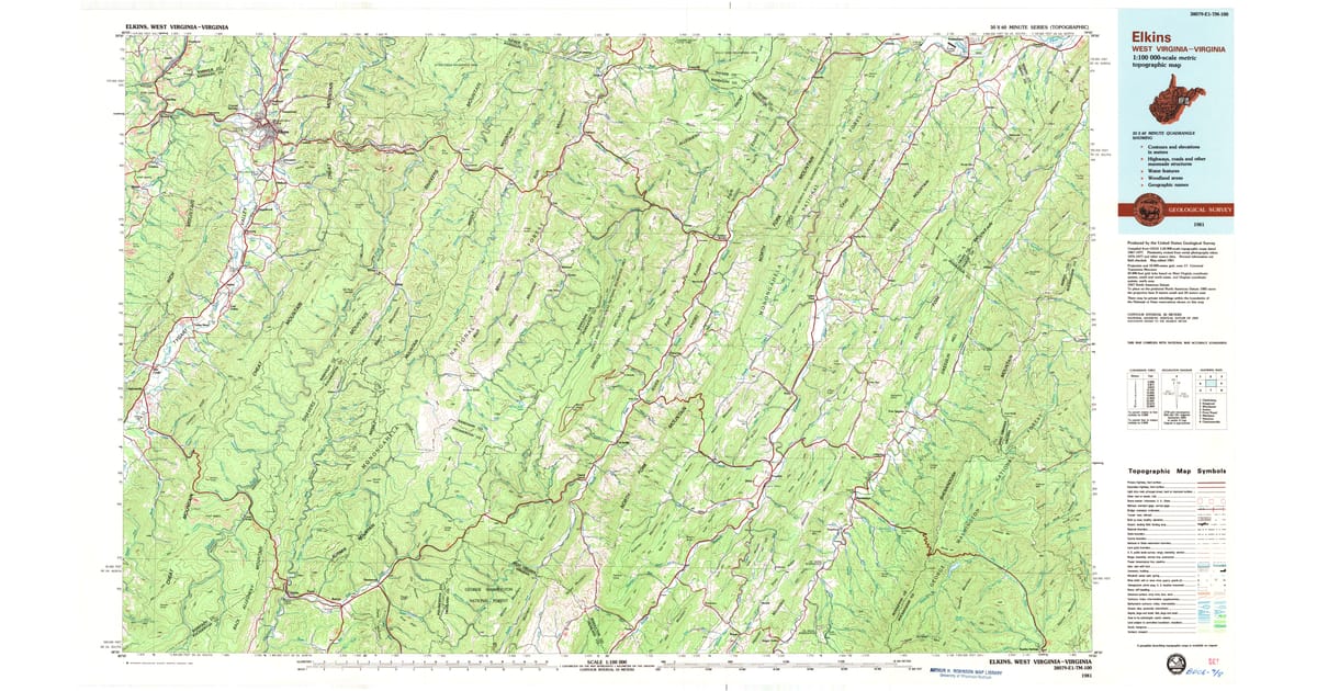 1980s Maps of Pocahontas County, WV | Pastmaps