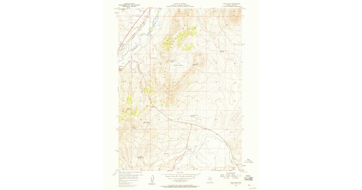 1957 Map of Elko East, Elko County, NV — High-Res | Pastmaps