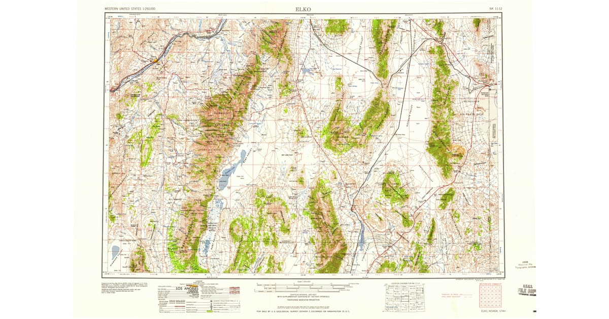 1958 Map of Elko, NV — High-Res | Pastmaps